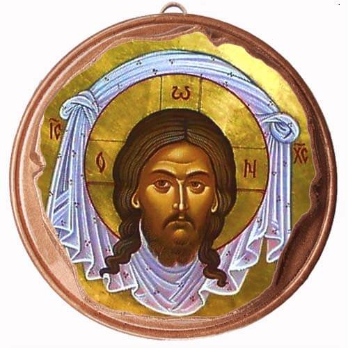 ΑΓΙΟΝ ΜΑΝΔΗΛΙΟΝ - Στρογγυλή Κεραμική Μπομπονιέρα